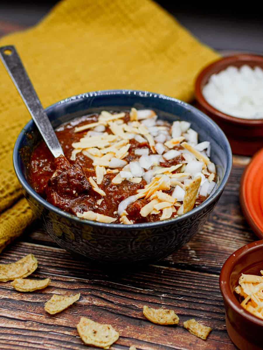 Texas Red Chili with Smoked Chuck Roast - Carne Diem