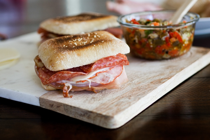 Grilled Muffaletta: New Orleans Deli Sandwich - Carne Diem