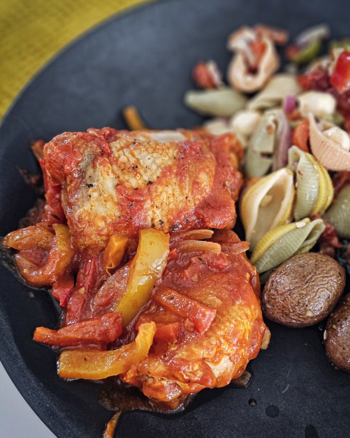 Braised Basque Style Chicken with Piperade Sauce - Carne Diem