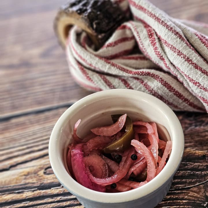 Texas-Style Spicy Pickled Barbecue Red Onions - Carne Diem